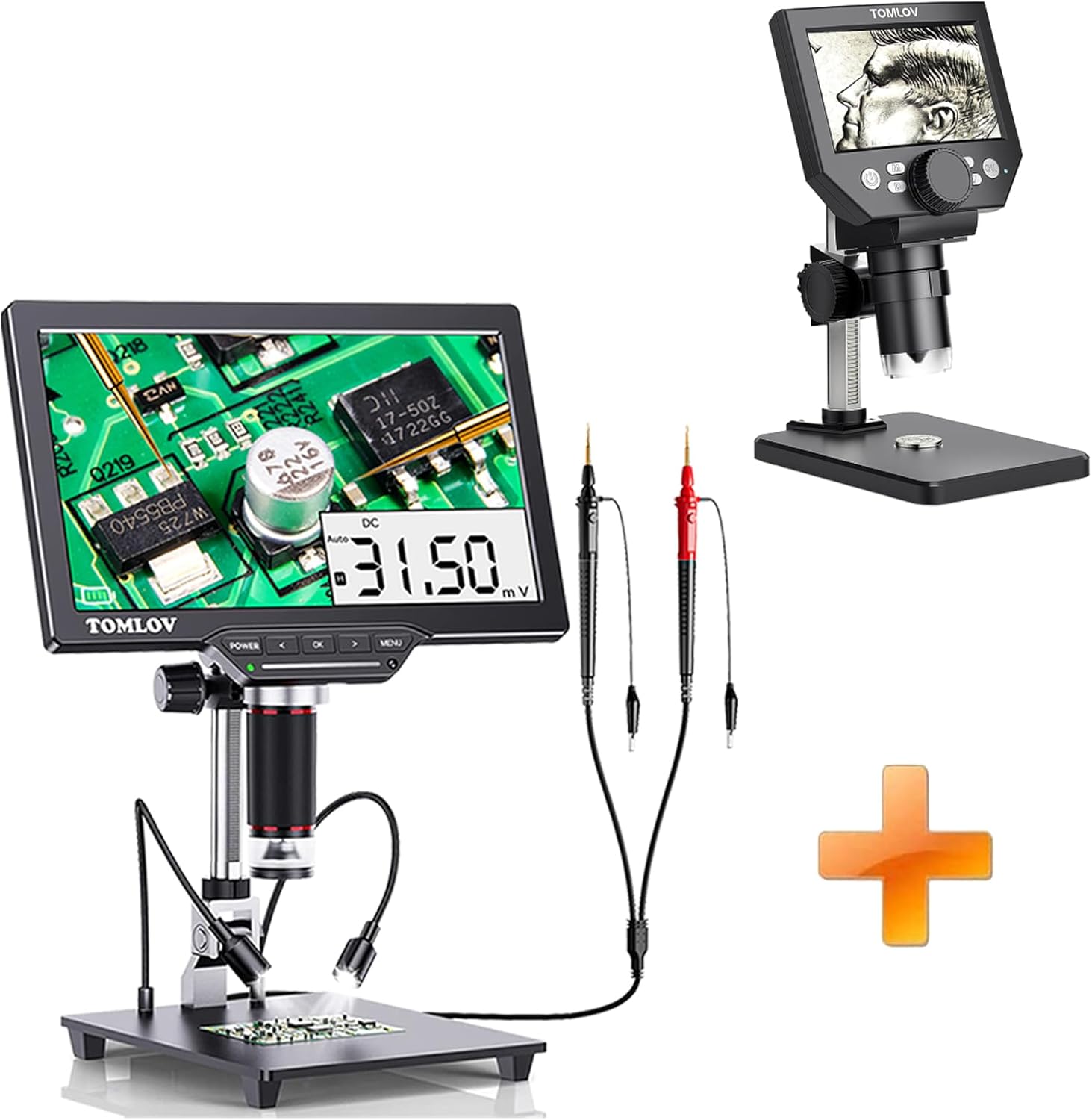 Amazon.com : DM4 Lite+TOMLOV DM202M Digital Microscope with Multimeter ...