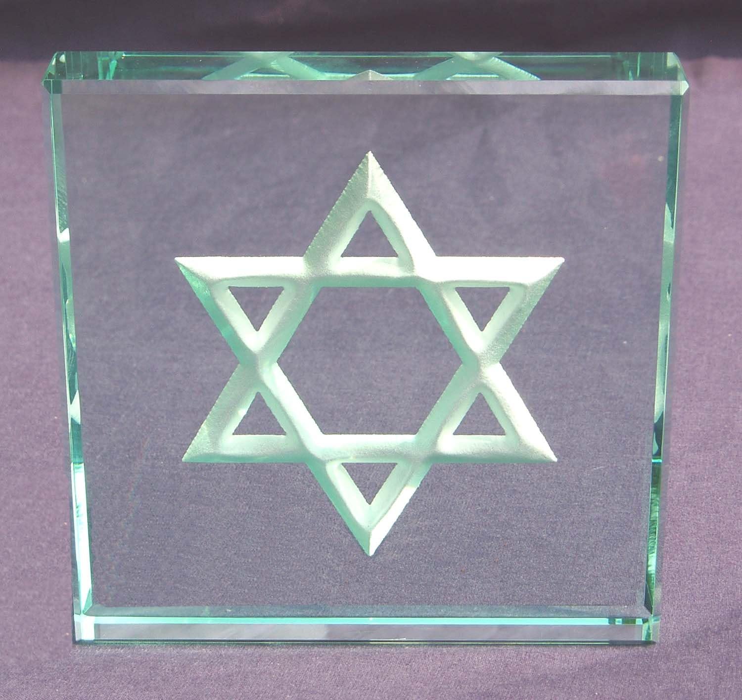 Amazon.com: Crystal Etch Star of David: Hand Carved Etched Glass ...
