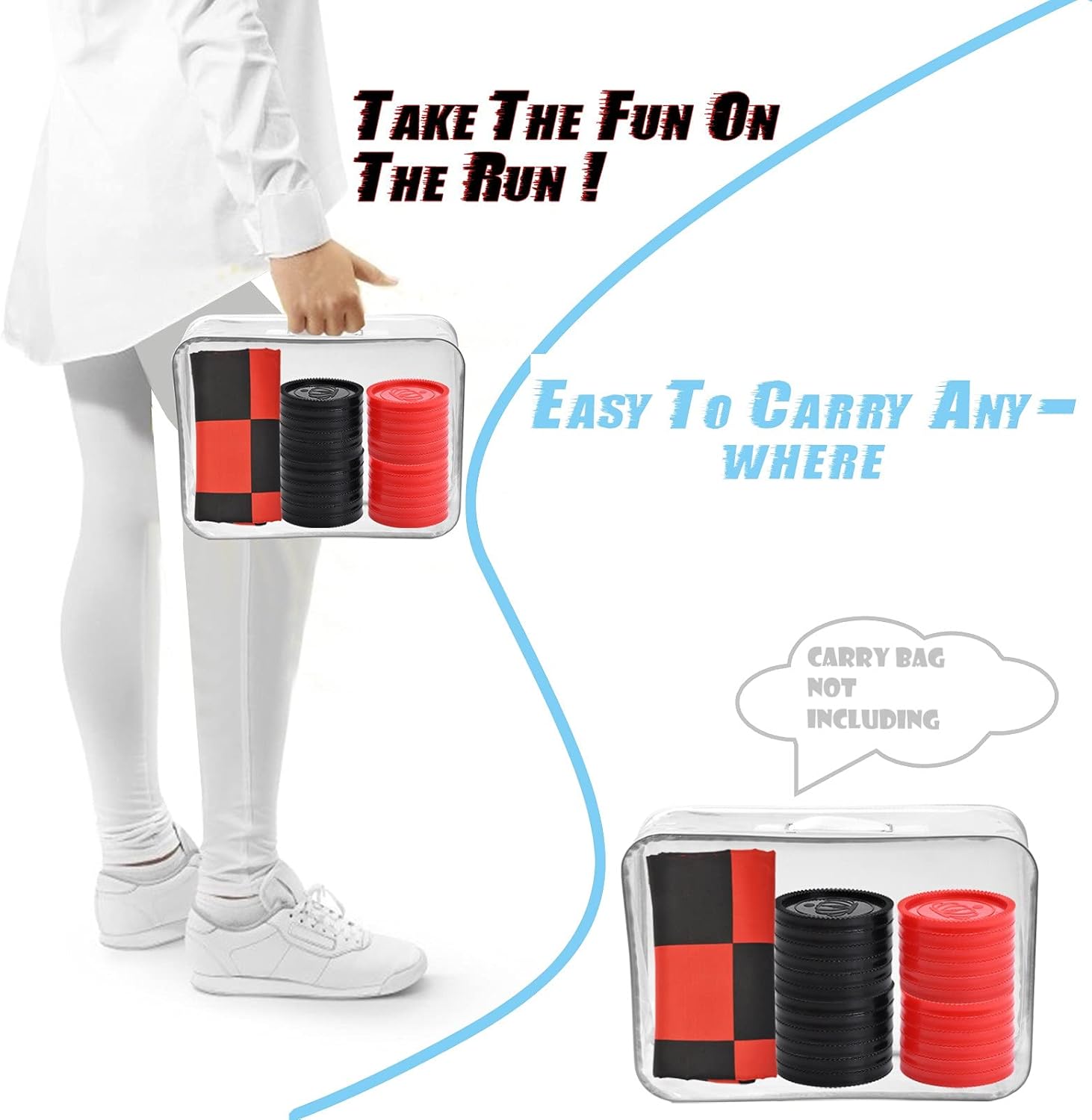 Buy Win SPORTS 3 in 1 Giant Checkers Game Set,Super Tic Tac Toe ...