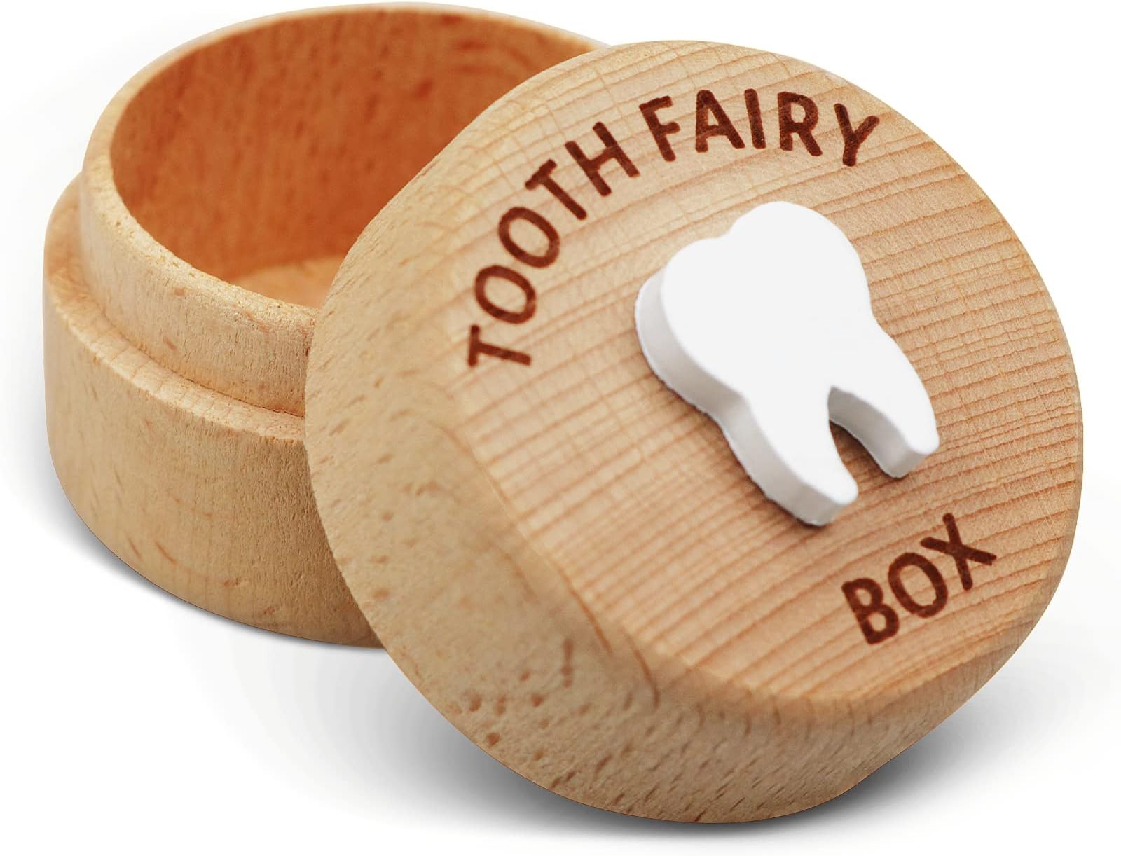 Amazon.com: Zamwix Wooden Tooth Fairy Box - Cute 3D Carved Dropped ...