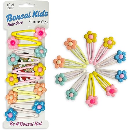Amazon.com : Girls & Toddlers Hair Clips - Snap & Go Flower Hair Clips ...