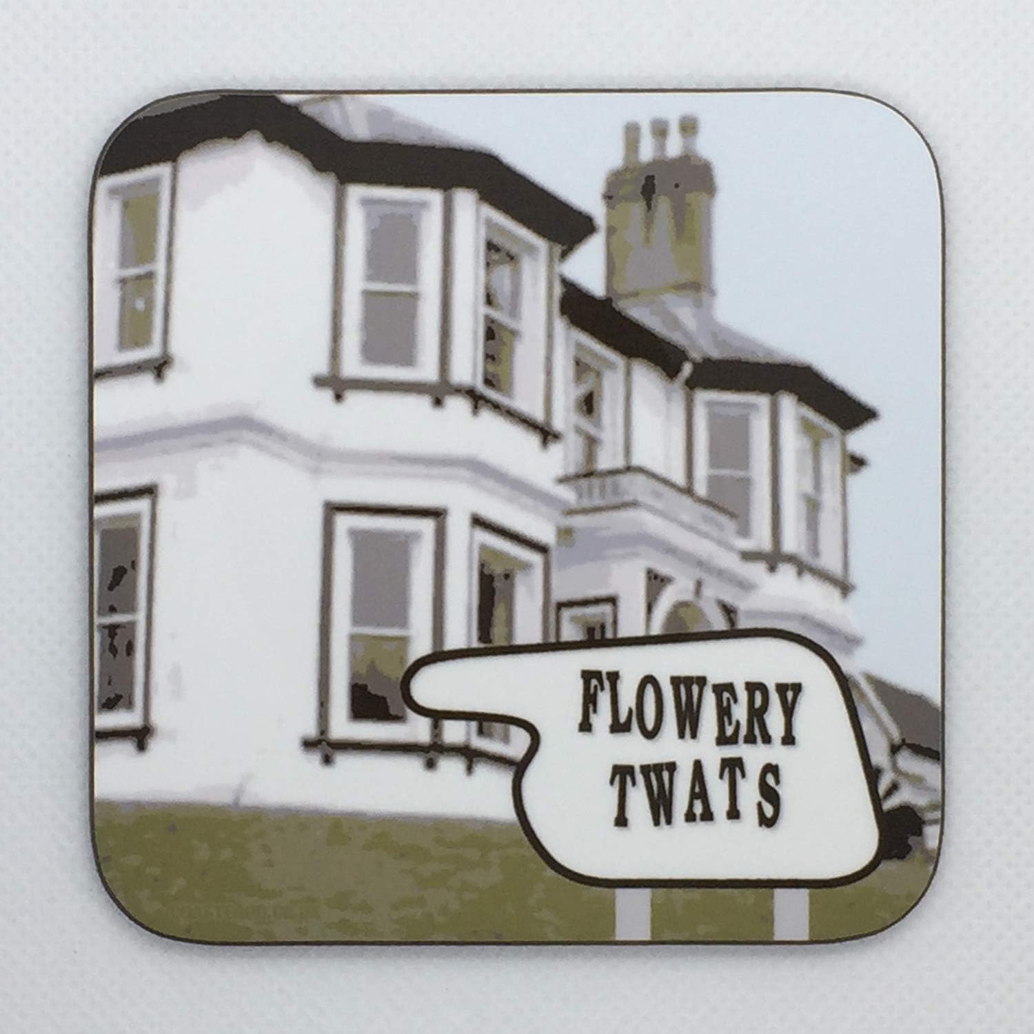 Flowery T**ts - Fawlty Towers Anagram - Drinks Coaster - Hardboard ...