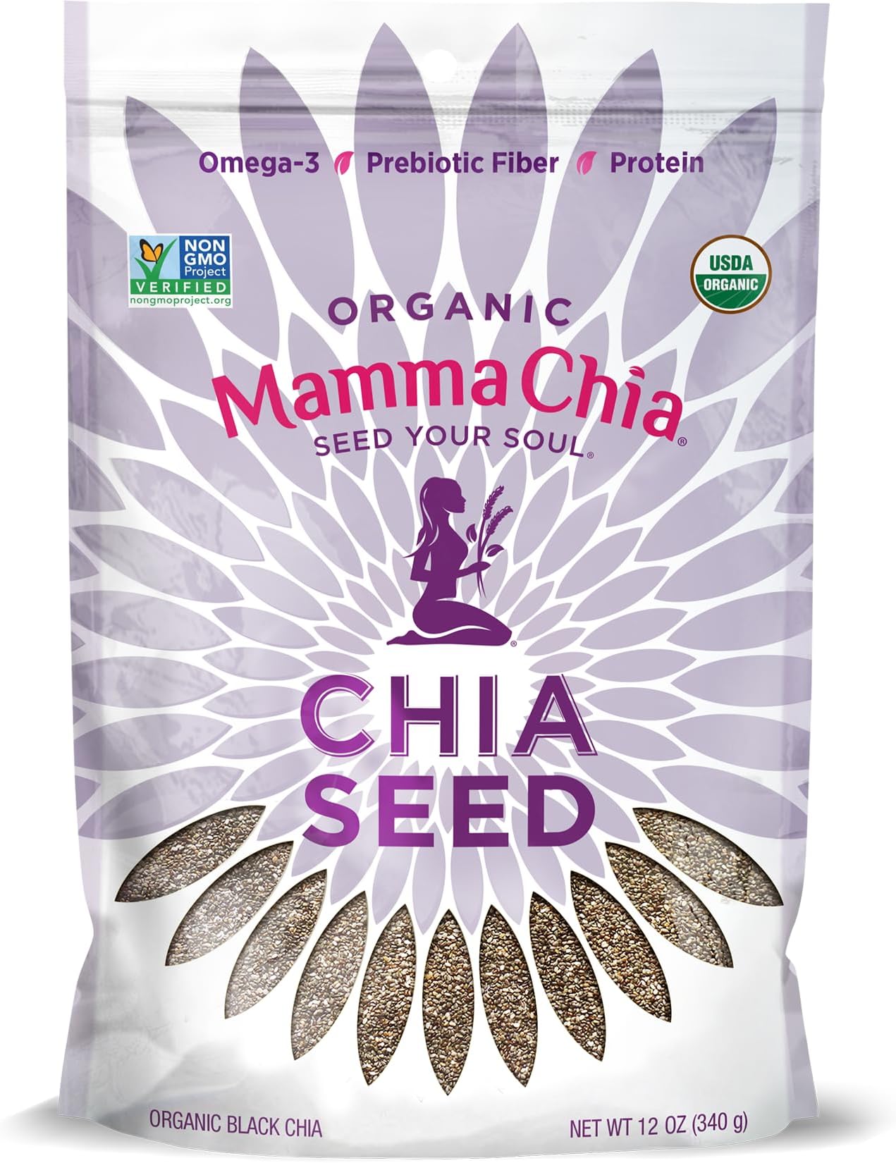 Amazon.com : Mamma Chia Organic Chia Seeds, Black, 12 Ounce (Pack of 1 ...