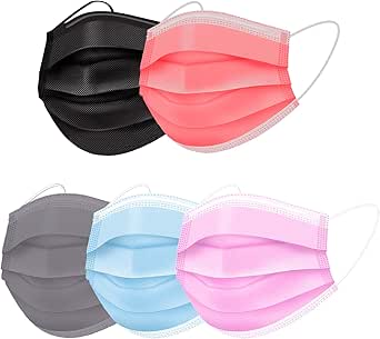 50PCS Disposable Solid Color Face Masks,3 Ply Breathable Safety Mask ...