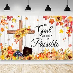 Amazon.com : AIBIIN Fall Christian Backdrop with God All Things are ...