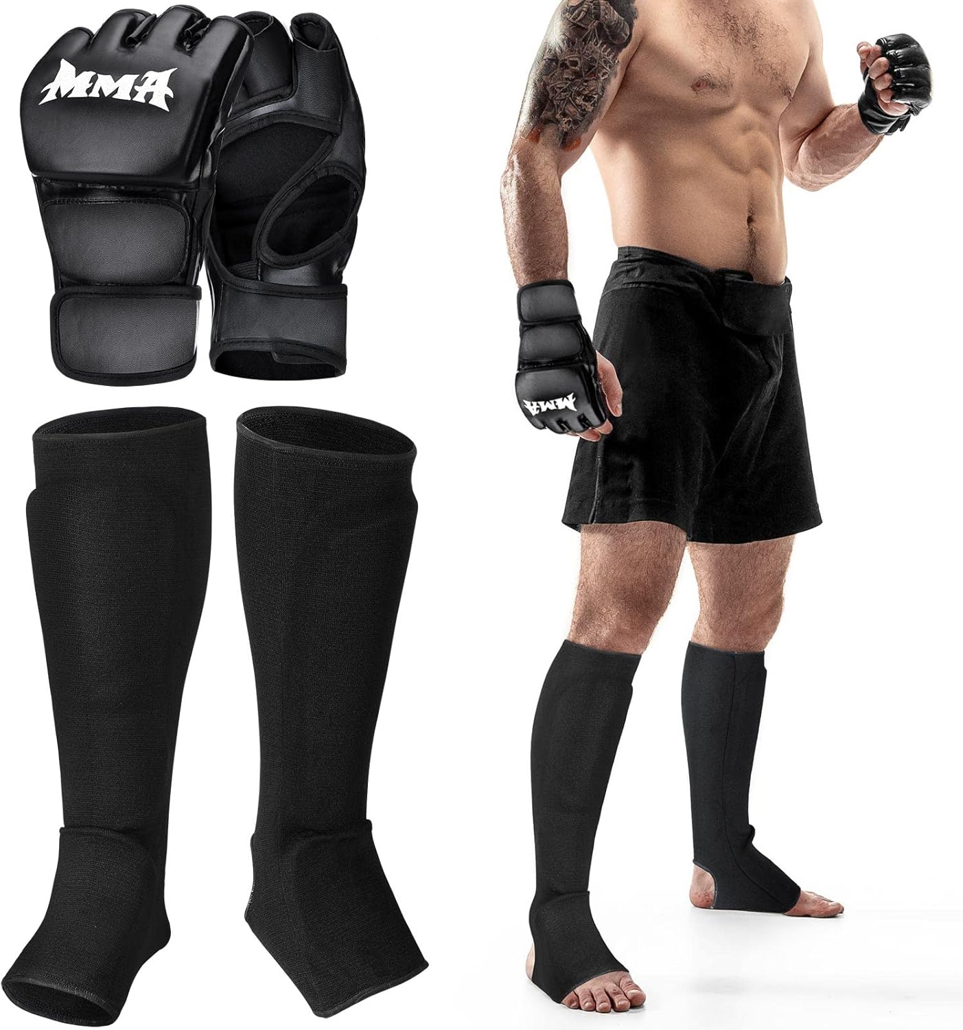 Amazon.com: Juego de 2 pares de espinilleras de Muay Thai para MMA Muay ...
