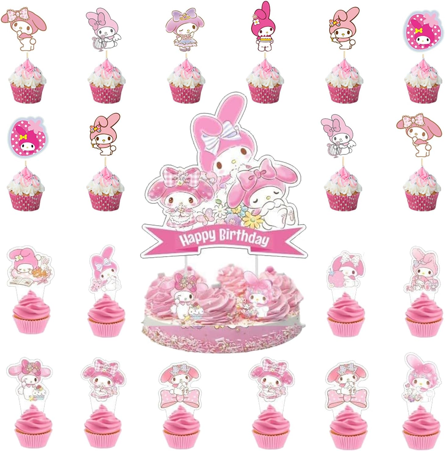 Amazon.com: 49pcs Cute Cake Topper, Party Cake Decorations,Include 1pcs ...