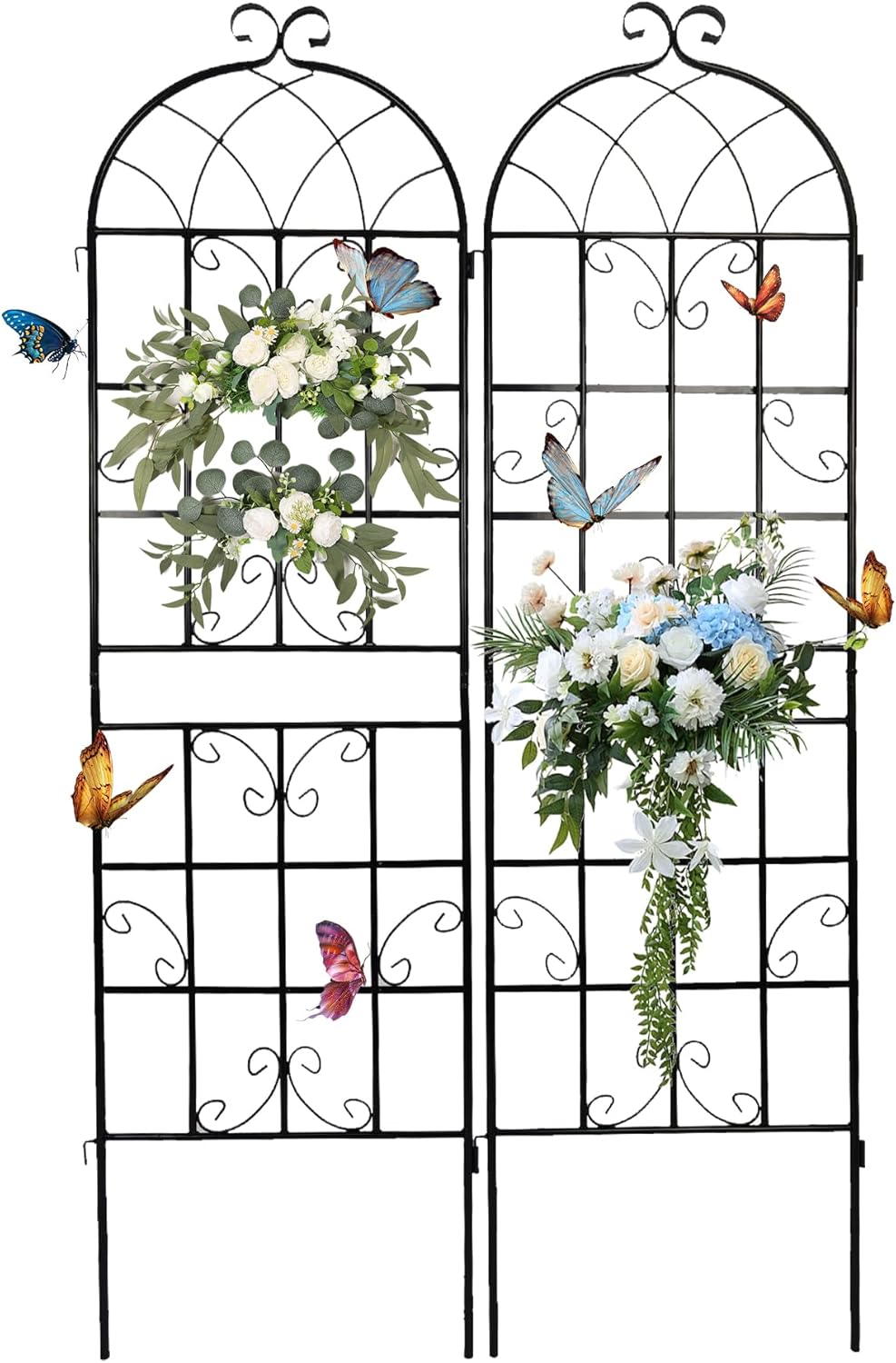 Amazon.com : Osparple 71 x 20 Inch Garden Trellis, 2 Pack Metal Trellis ...