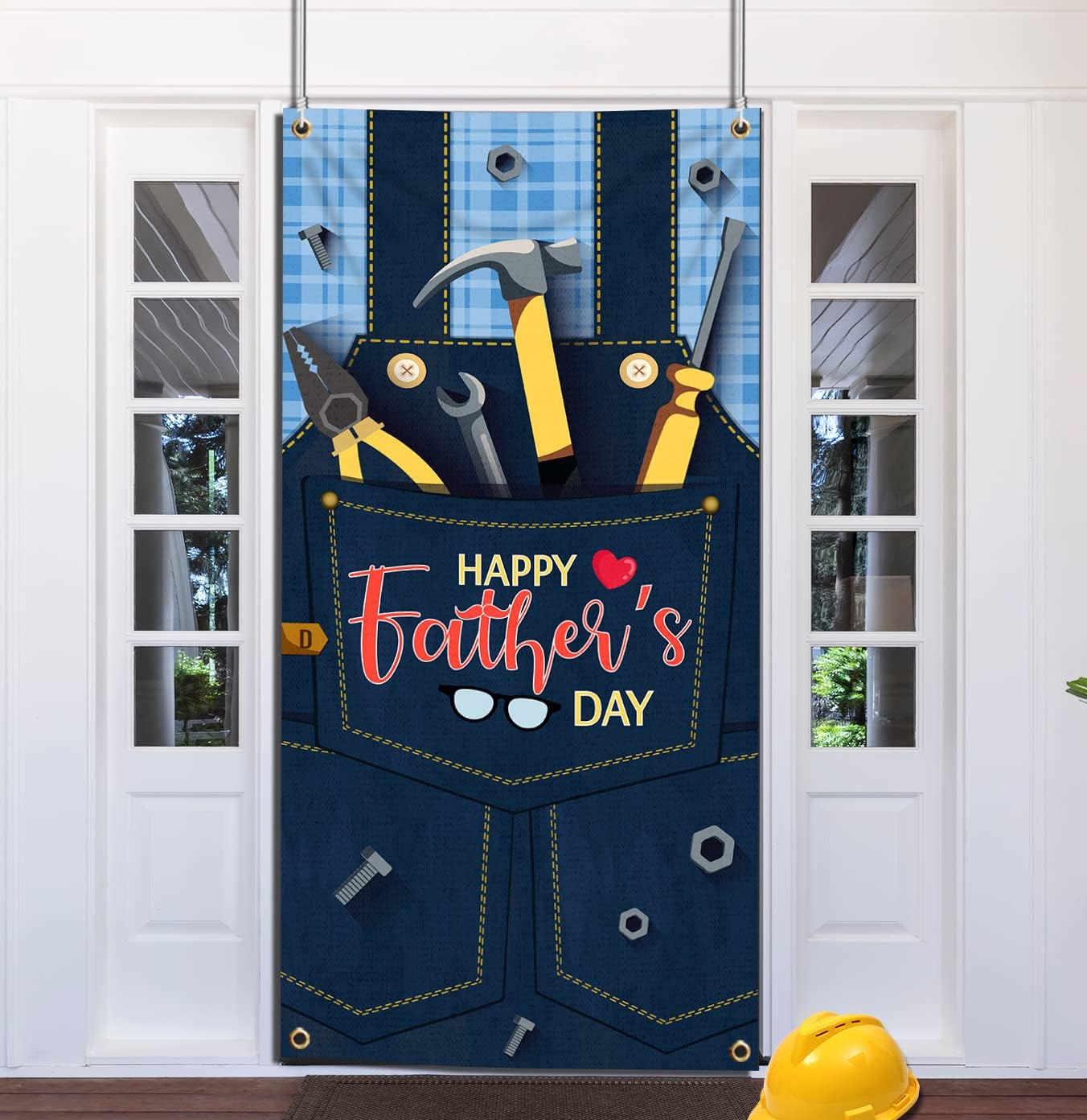 Amazon.com : Happy Father Day Decoration-Father Day Door Cover Backdrop ...