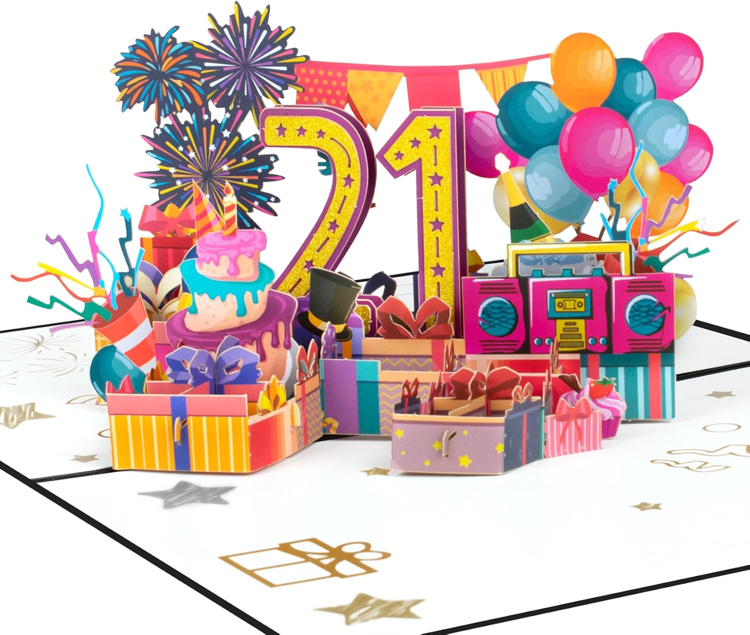 GREETING ART 21st Birthday Card Pop Up, 21st Birthday Decorations for ...