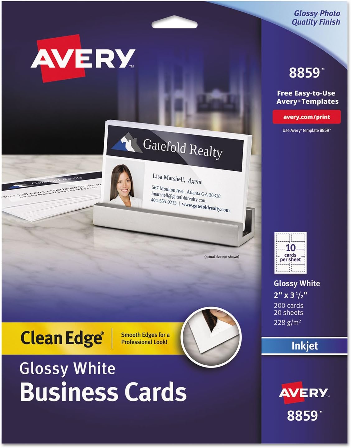 Amazon.com : Avery Printable Business Cards with Sure Feed Technology ...