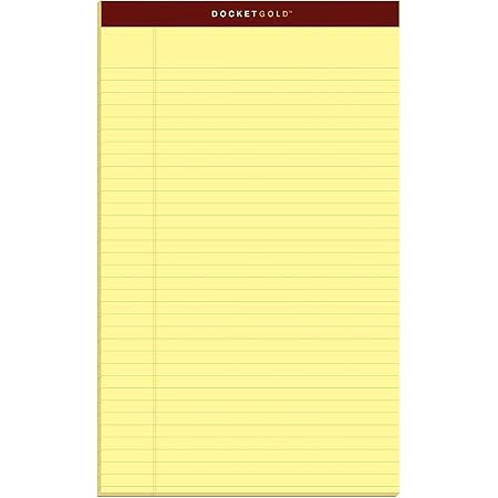 Amazon.com: TOPS Docket Gold Writing Pads, 8-1/2" x 14", Legal Rule ...