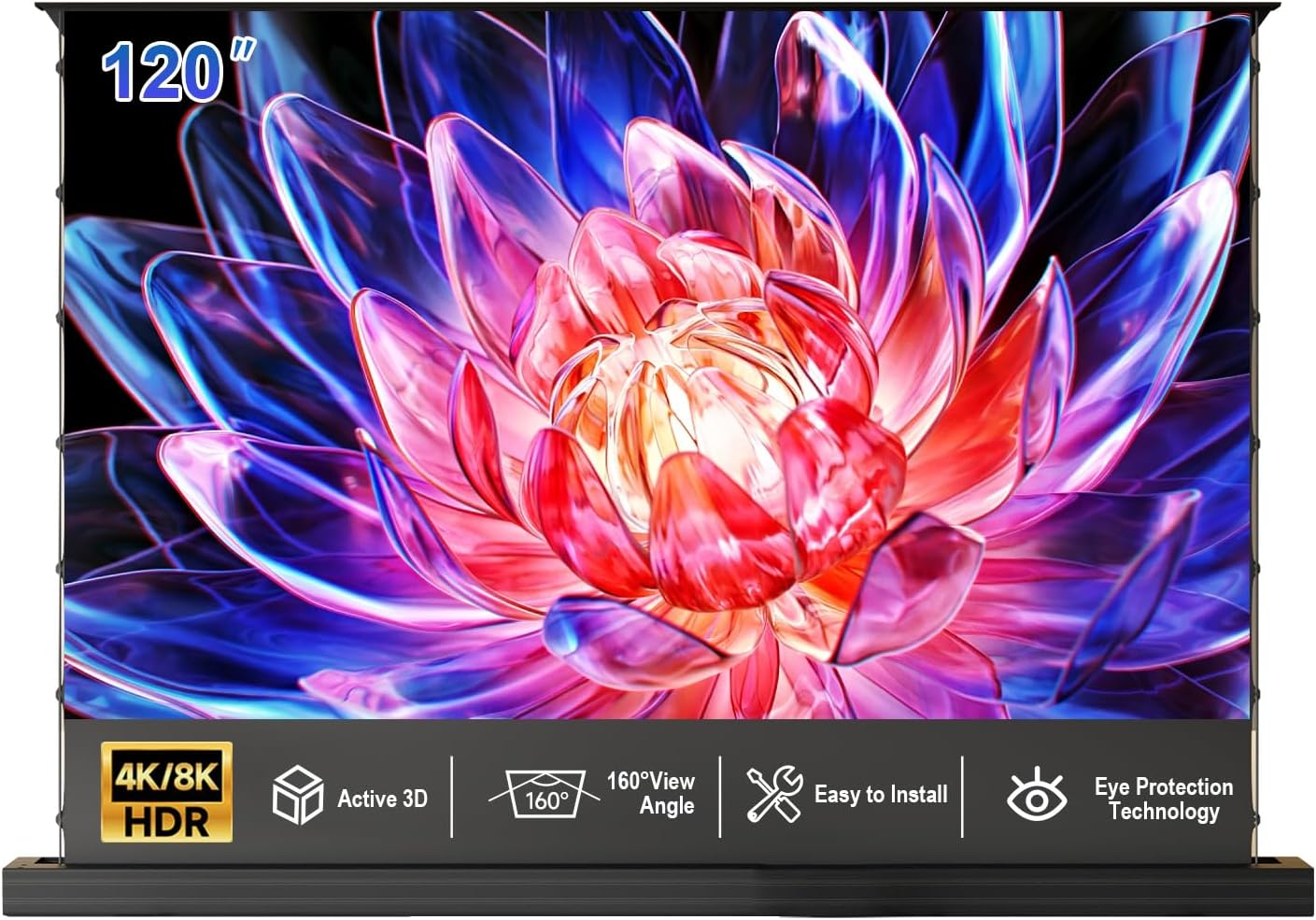 Amazon.com: IN&VI 120" Motorized Floor Rising Projector Screen for ...