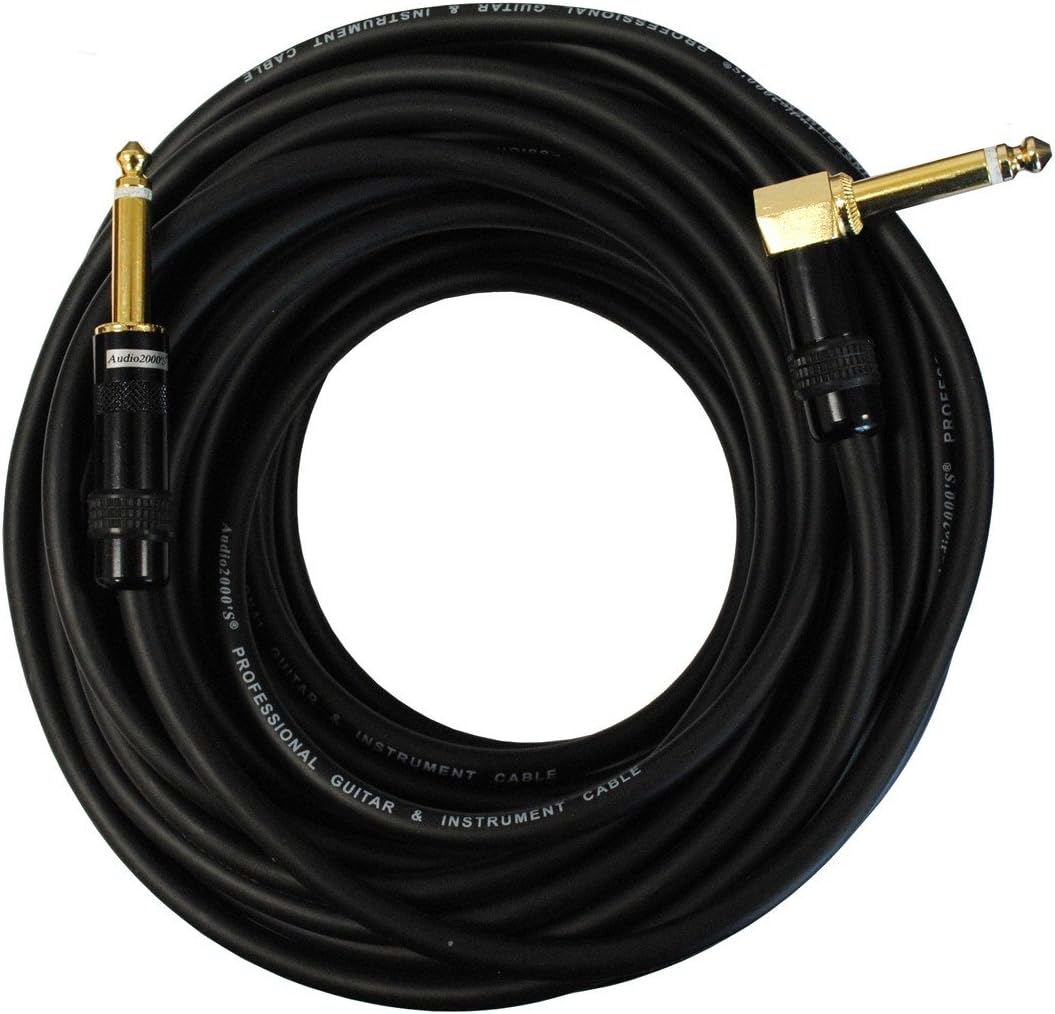 Amazon.com: Audio 2000s C28050 1/4" TS Right Angle to 1/4" TS 50 Ft ...