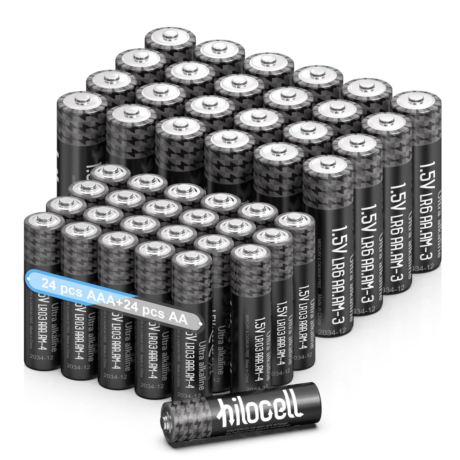 Amazon.com: AA + AAA Bundle Batteries 48 Pack, 24 Count Double A + 24 ...