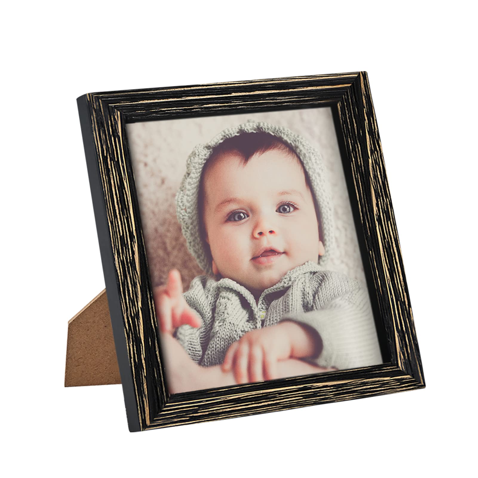Amazon.com - 8 x 8 Picture Frame Rustic Wooden Black Square Photo Frame ...