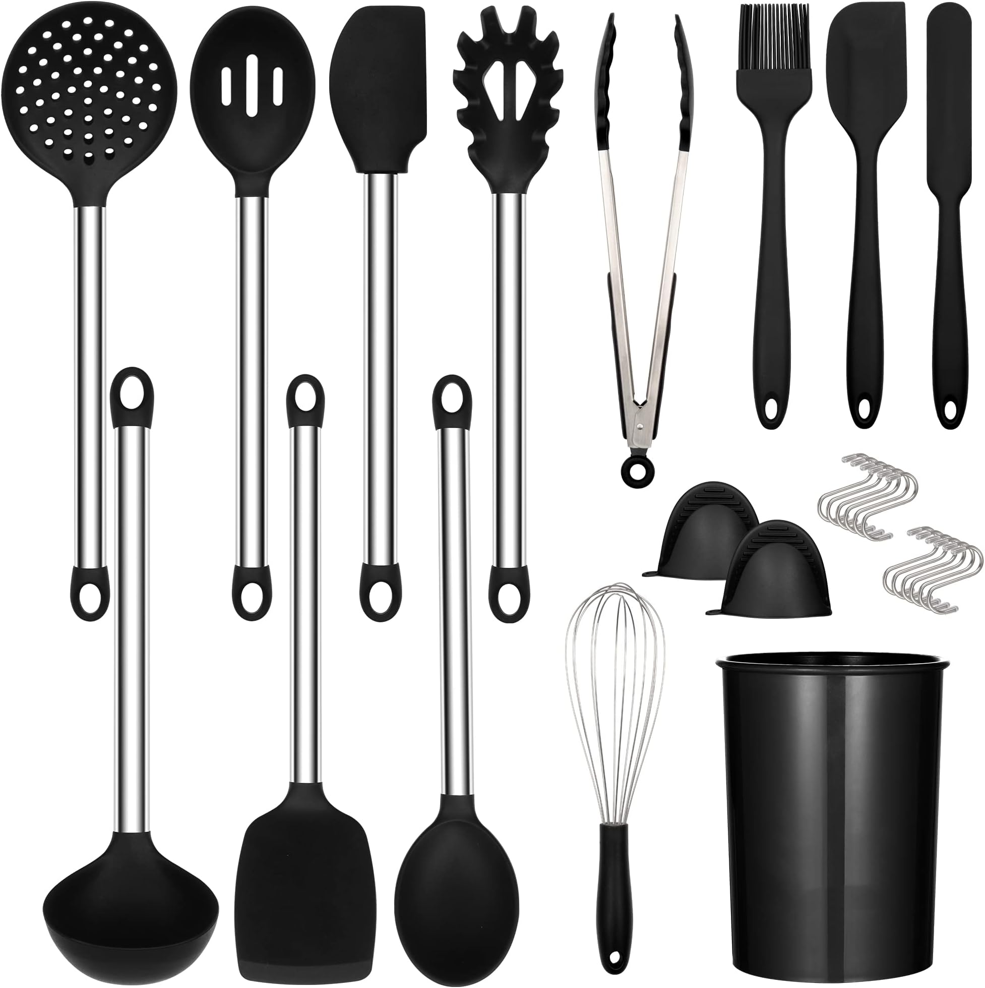 Amazon.com: Kitchen Utensils Set, 27pcs Cooking Utensils Set, Non-Stick ...