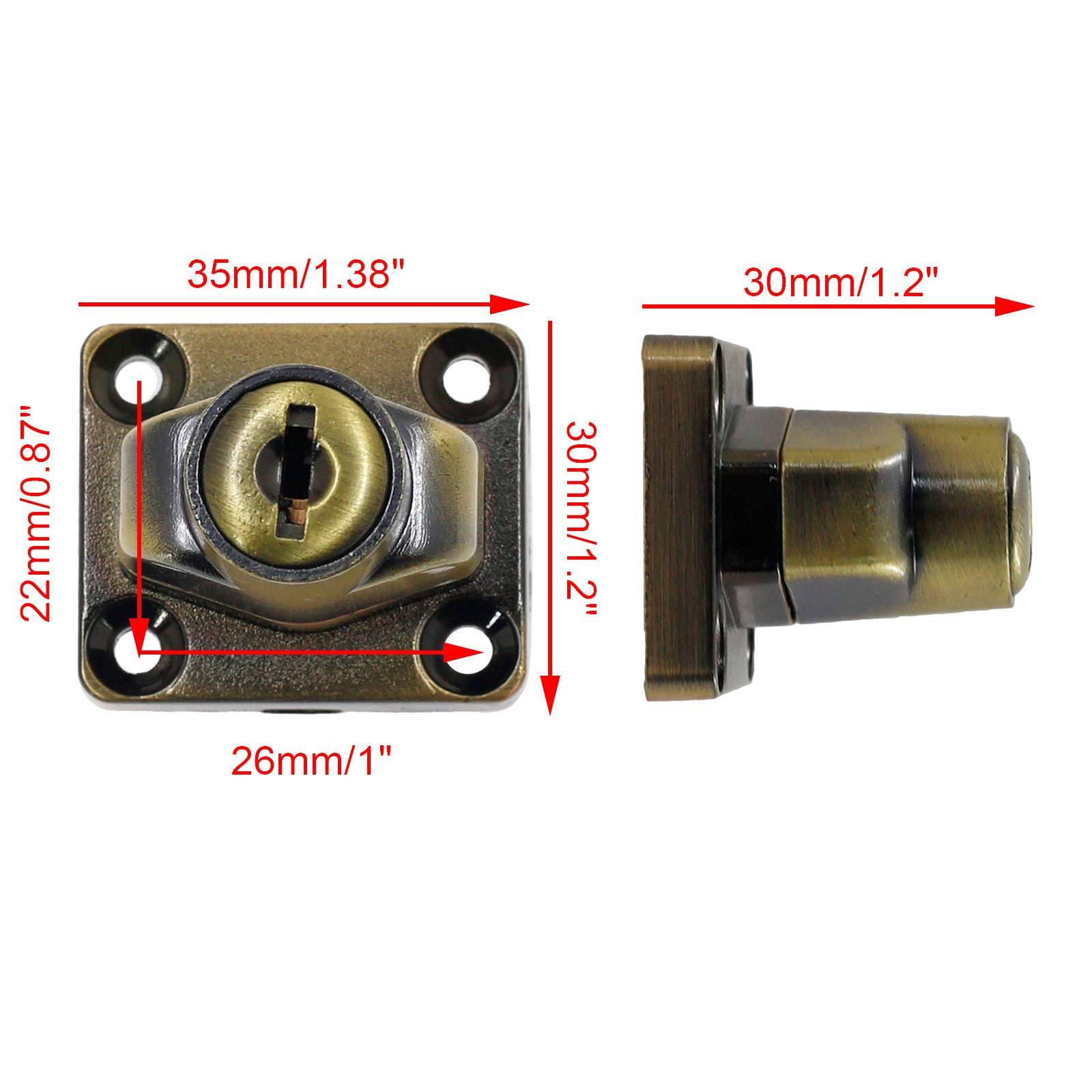 Snapklik.com : Kyuionty 2Pcs Keyed Hasp Locks 2.5 Inch Twist Knob Keyed ...