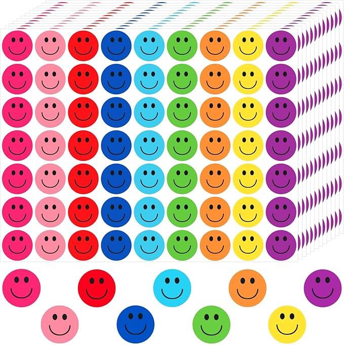 Amazon.com : Happy Smile Face Stickers, 1 Inch Large Happy Face Decal ...