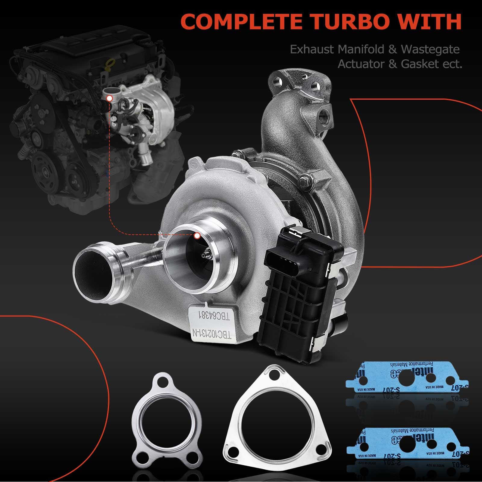 Turbo Charger ターボチャージャーリアフィット2011-2013 BMW 335IS 3.0L L6ターボチャージドーマン ...