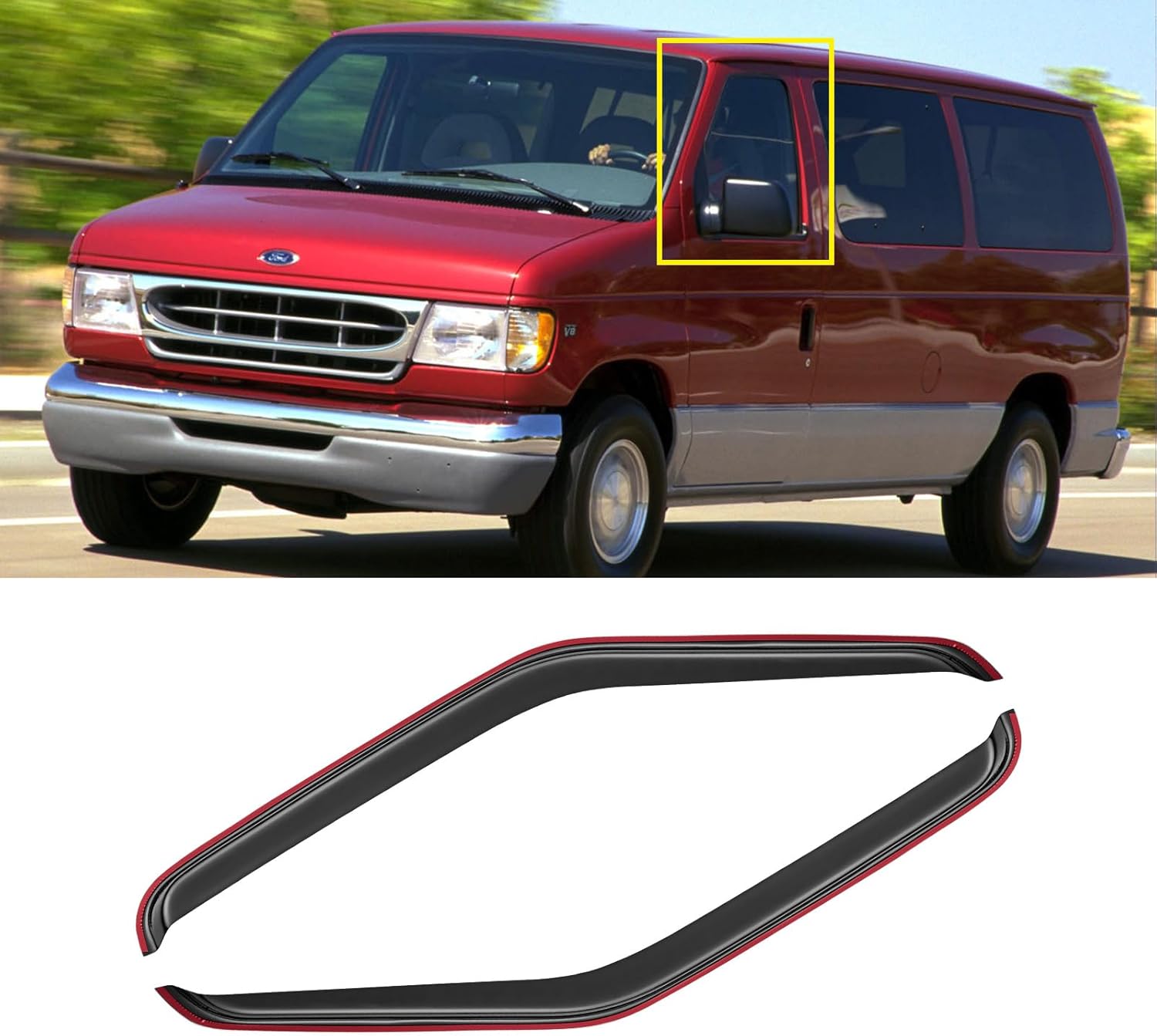 Amazon.com: in-Channel Window Visor for 1992-2006 Ford E-150 E-250 E ...