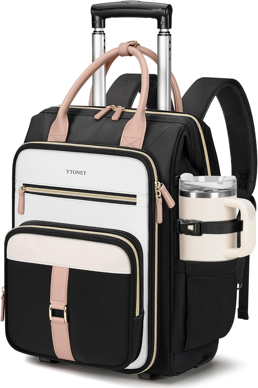 Amazon.com: Ytonet Rolling Backpack for Women,15.6 Inch Travel Backpack ...