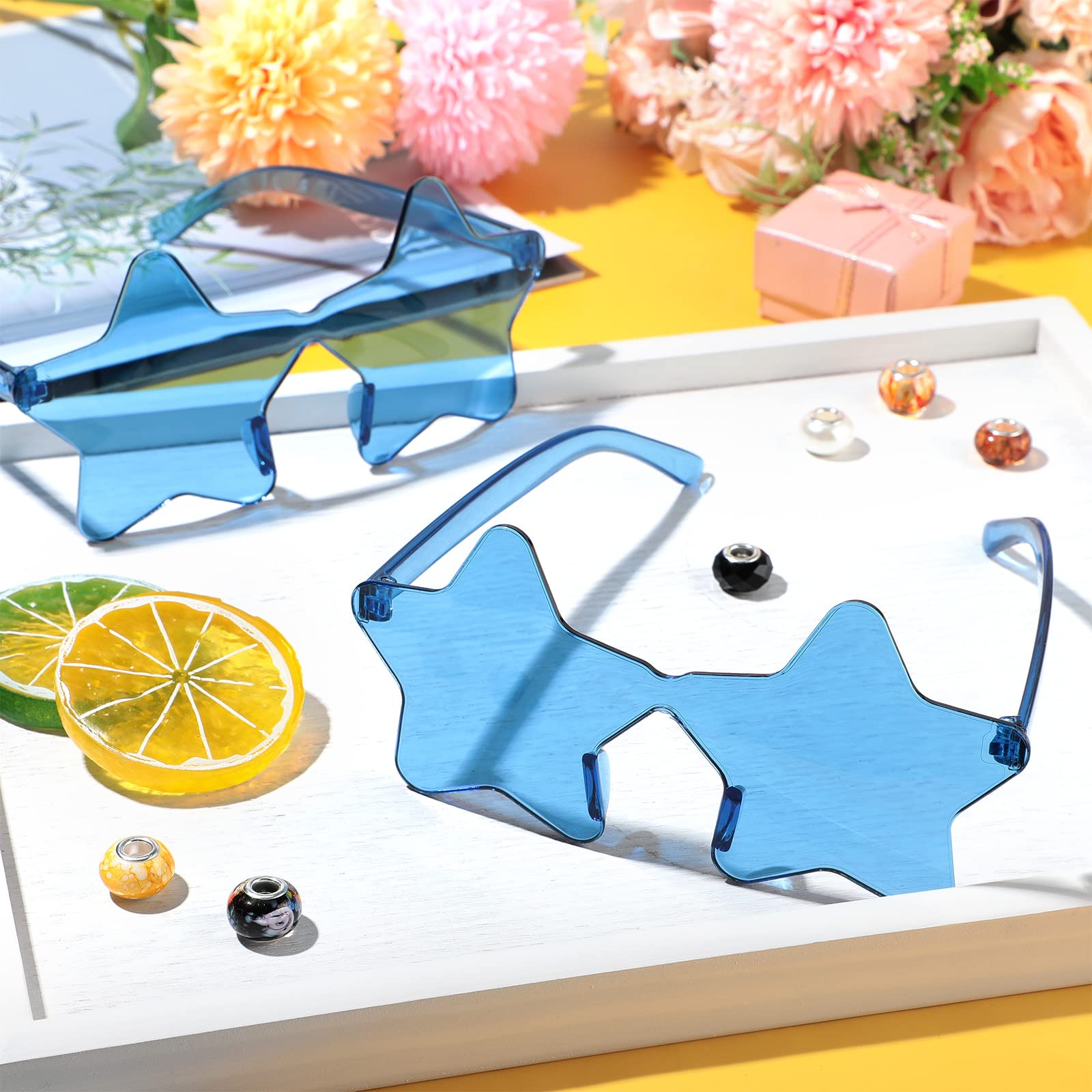 40 Pairs Rimless Star Shape Sunglasses Colorful Transparent Sunglasses ...