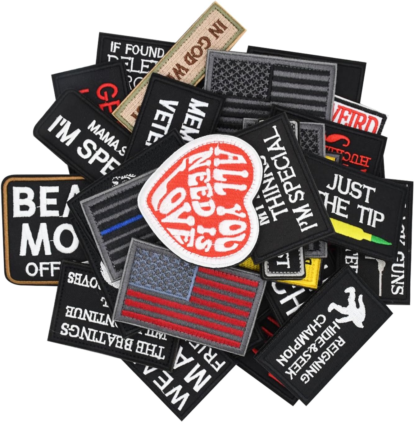 Amazon.com: Snogisa 20Pcs Random Funny Flag Patch,Military Patches Set ...