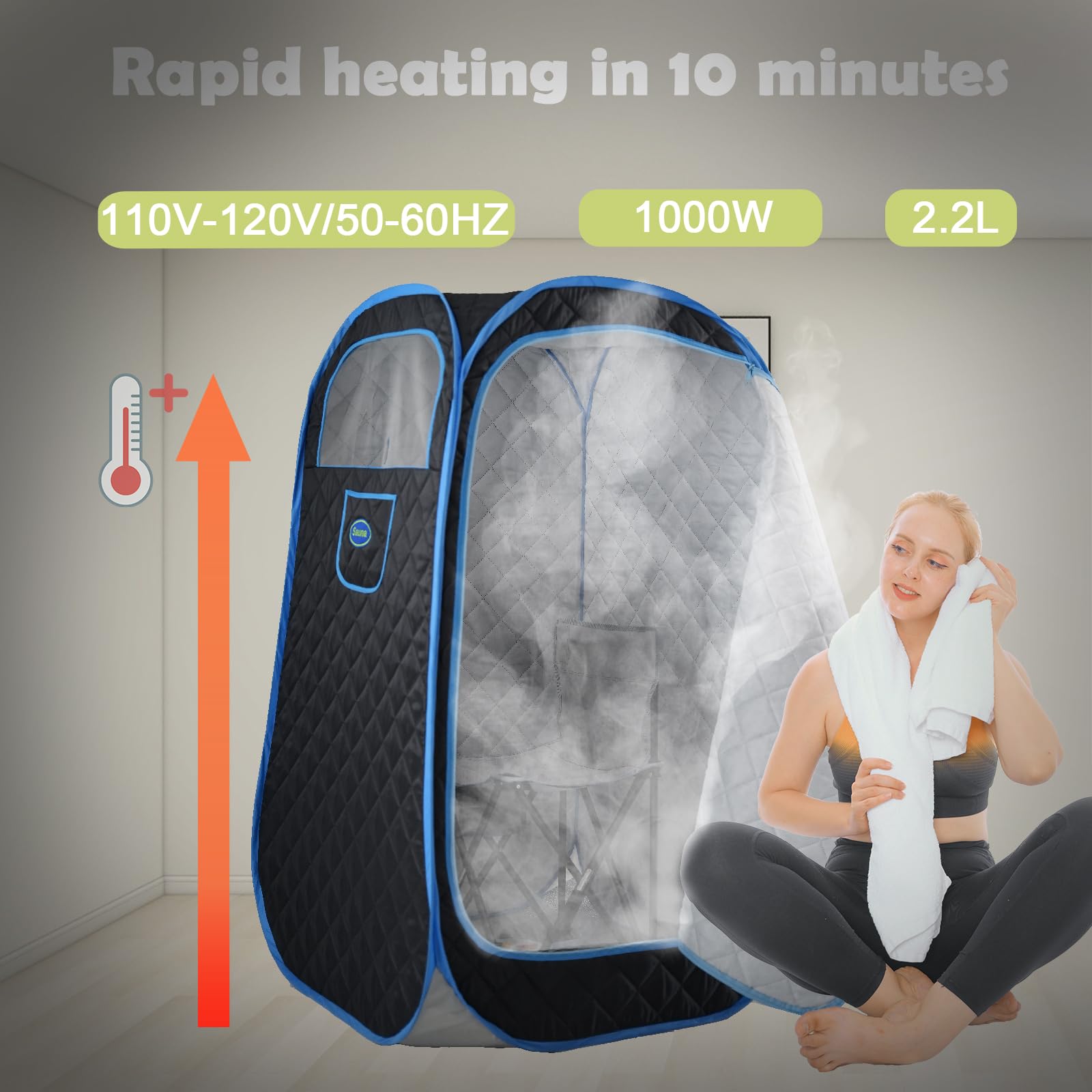 Snapklik.com : KUNSANA Portable Sauna For Home, 22L 1000W Portable ...