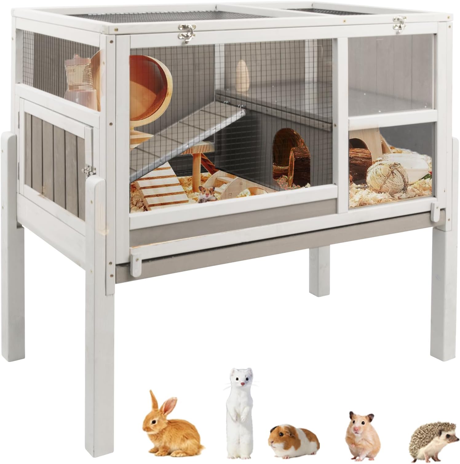 Amazon.com : Ketive Guinea Pig Cages Indoor, Wooden Guinea Pig Cages ...