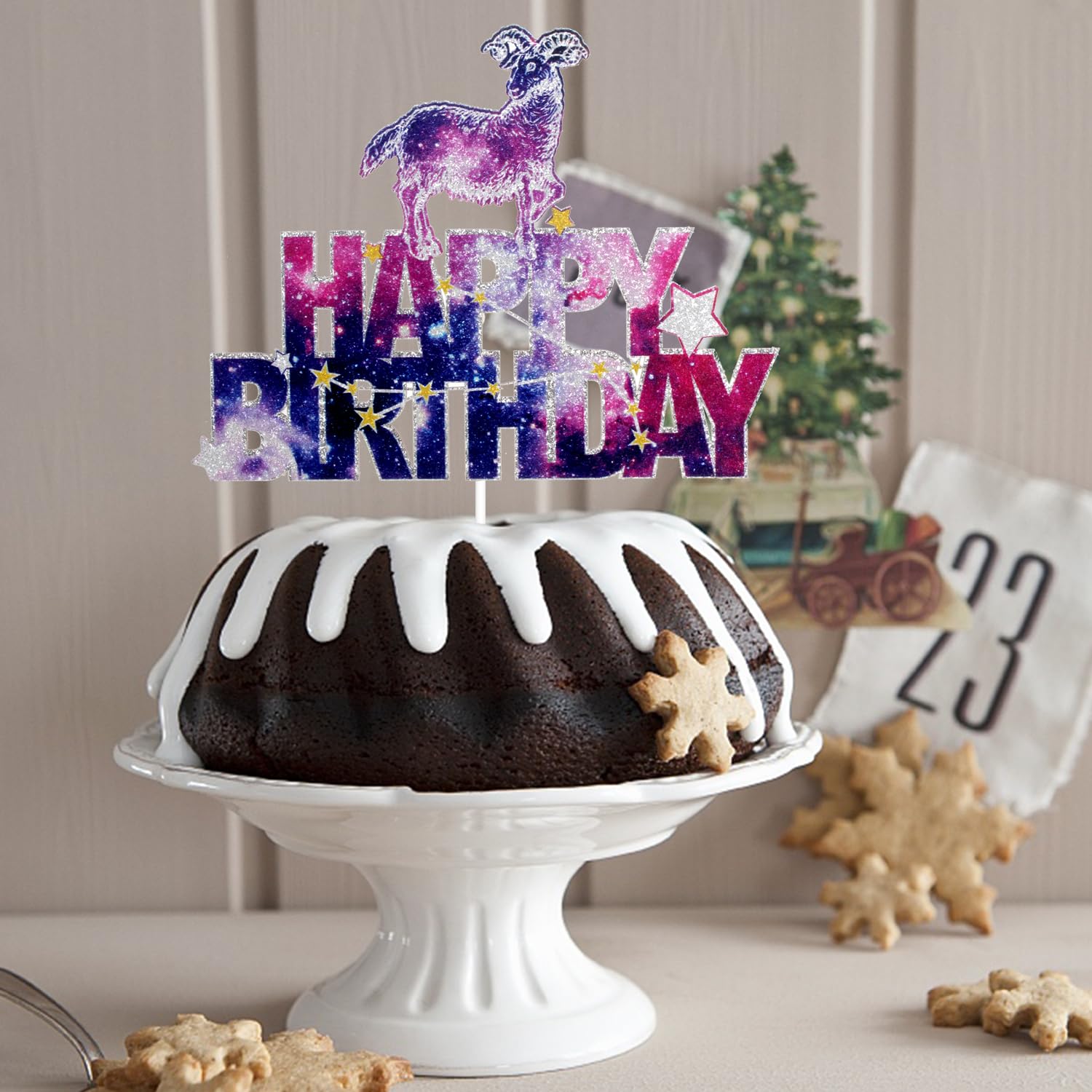 Snapklik.com : Constellation Aries Happy Birthday Cake Topper - Galaxy ...