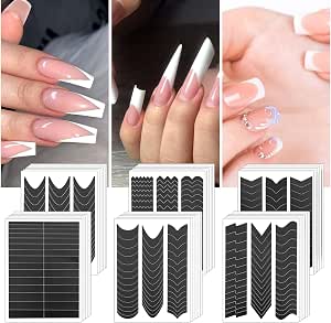 Amazon.com: 36 Sheets French Tip Nail Guides Self-Adhesive French Tip ...