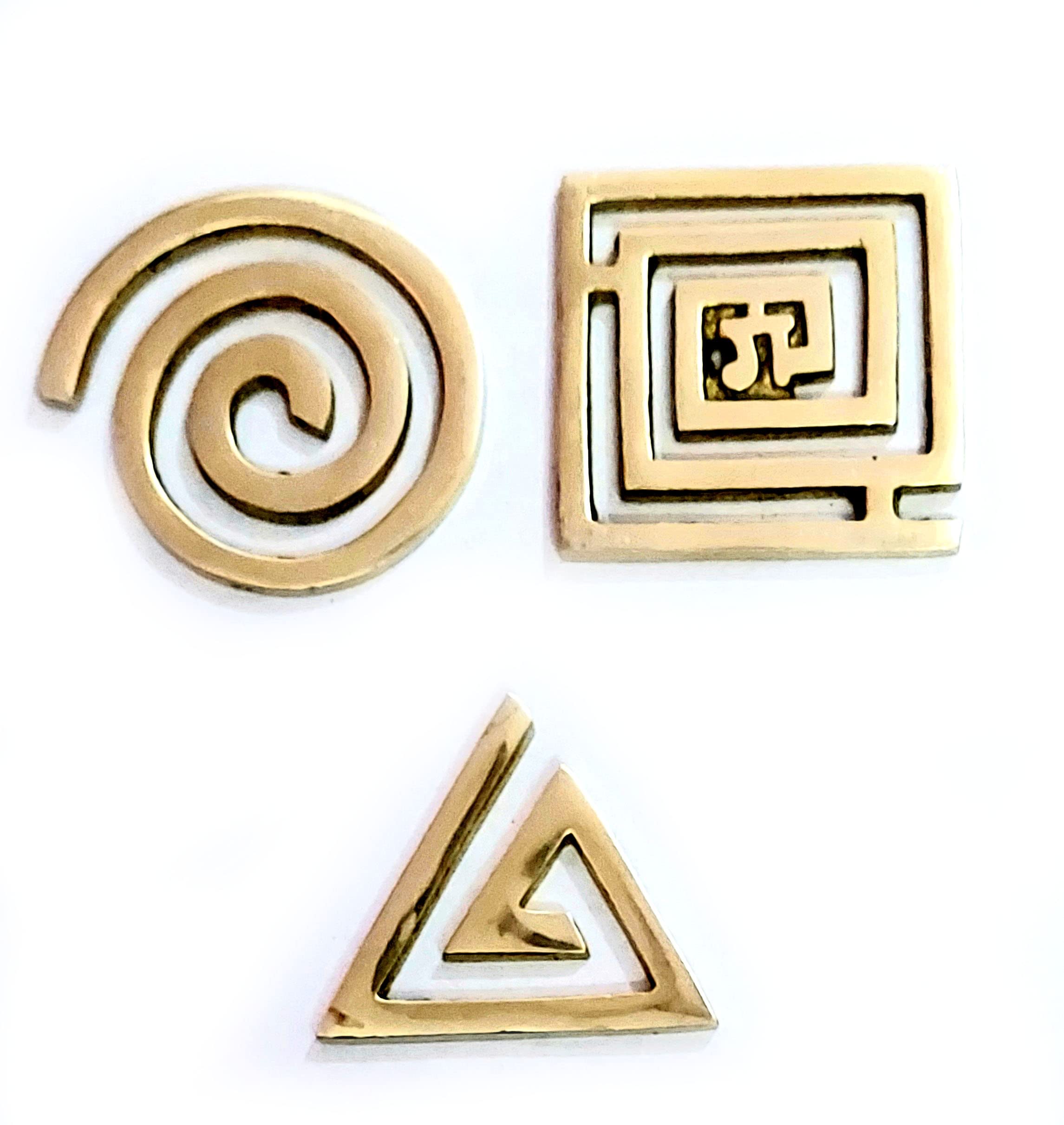 Buy Astroghar Set of Three Brass Tri Anguler Circuler Square Vastu ...