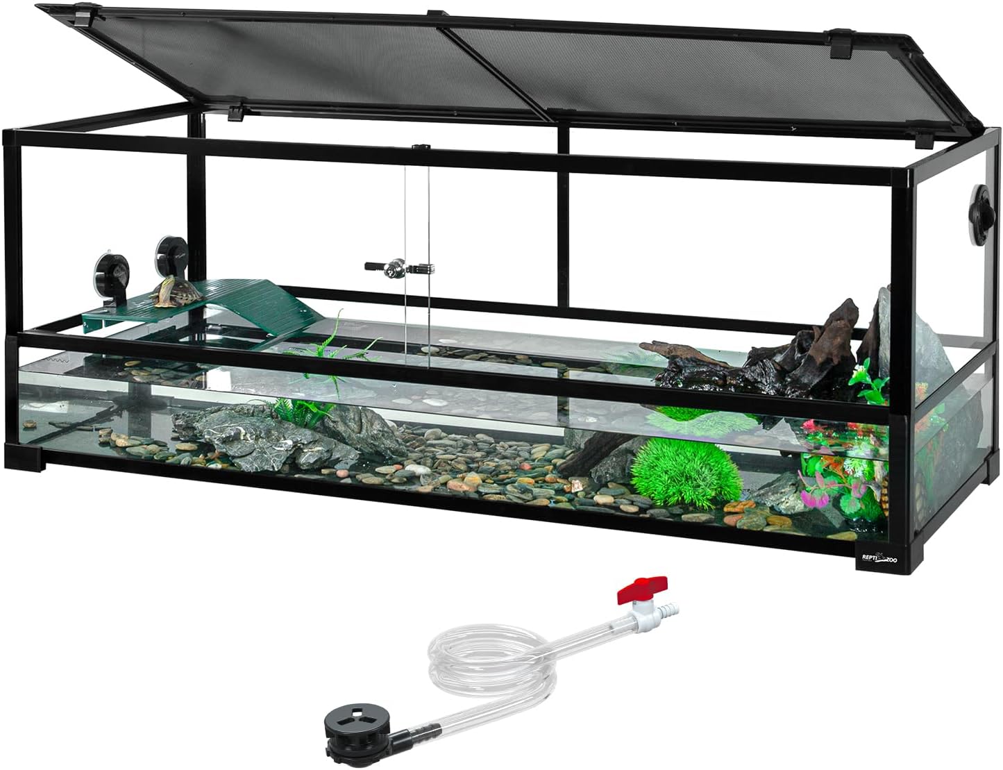 Amazon.com : REPTIZOO 67 Gallon Large Turtle Tank Aquarium, 48"×18"×18 ...