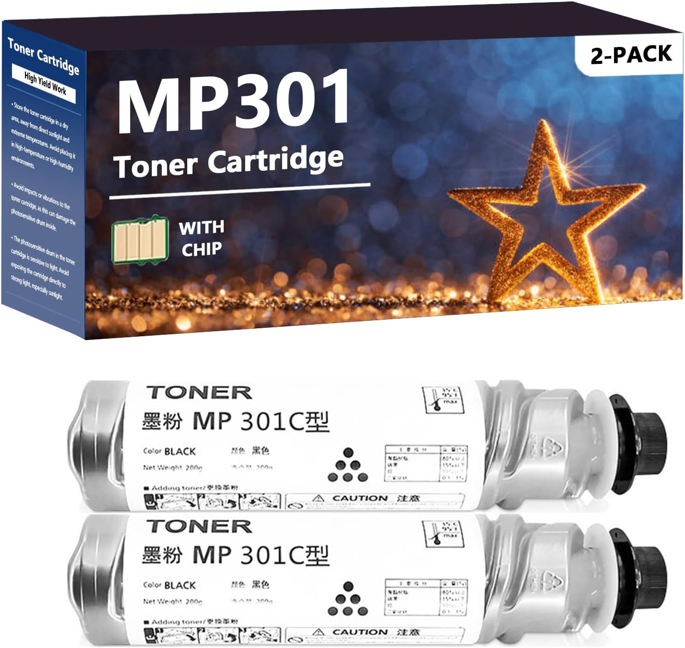 MP301 Toner Cartridge Black Compatible for Ricoh MP 301 Toner, Work for MP 301C 301SP Printers ...