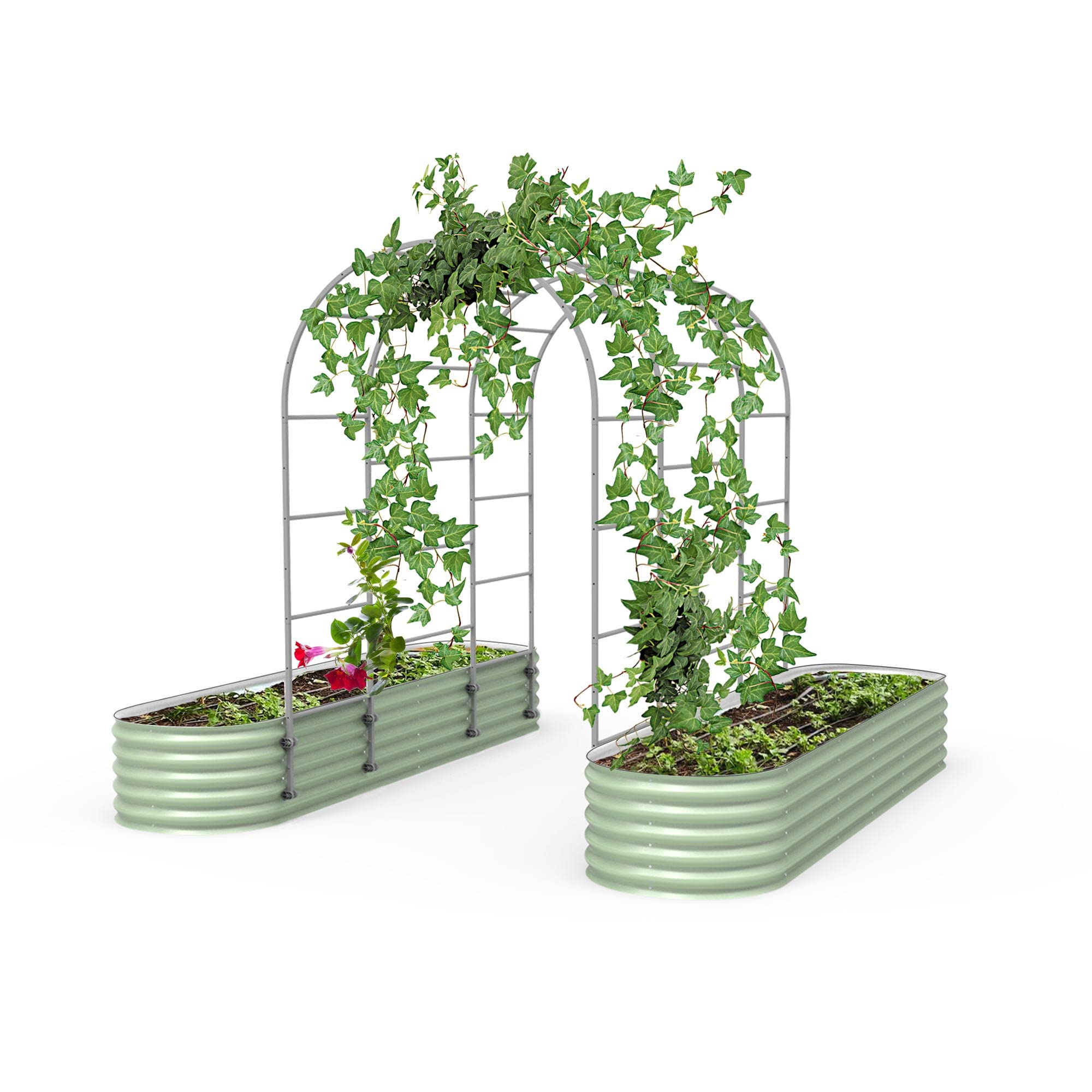 Vego Garden Modular Arched Trellis System Triple Section 7.0' Long ...
