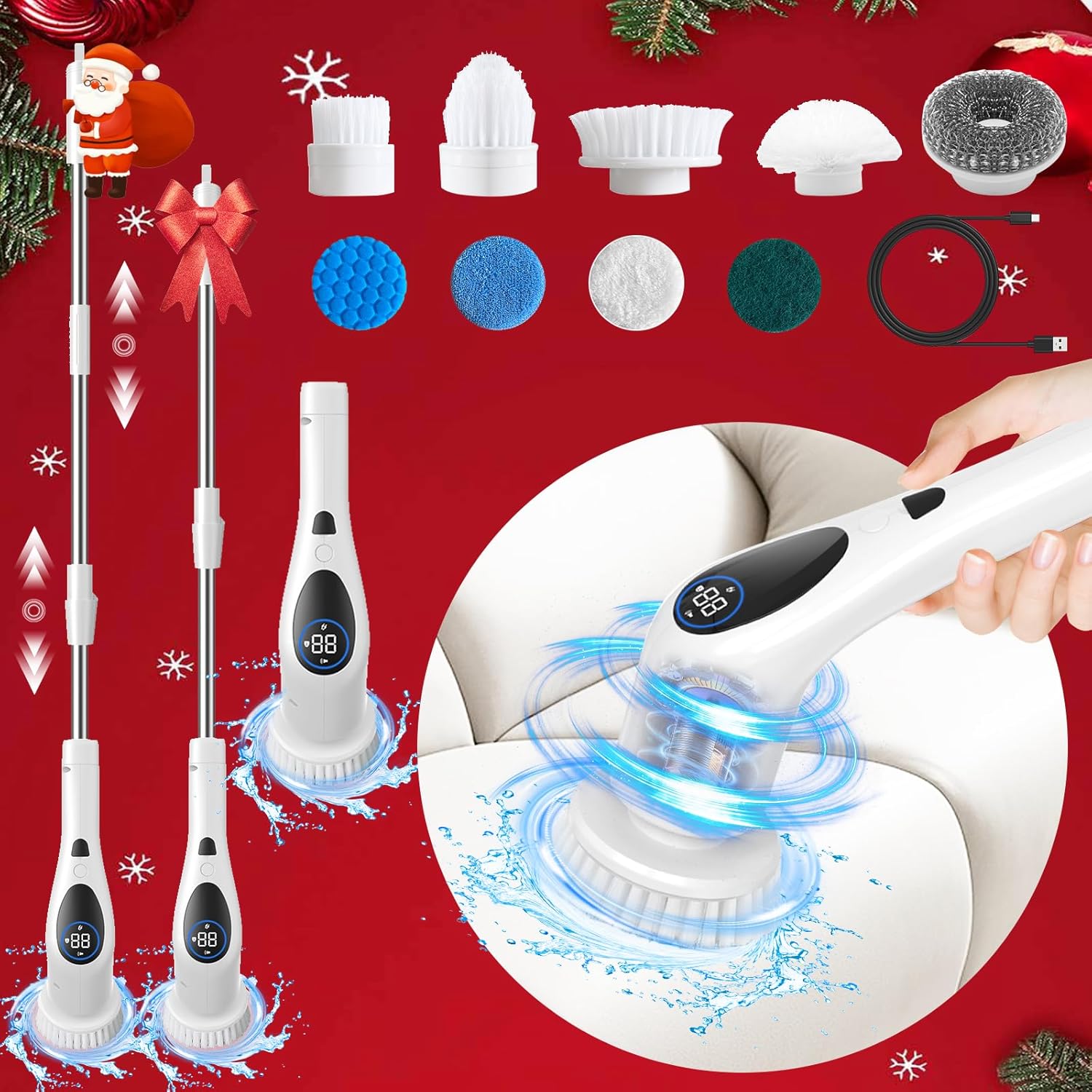 Amazon.com: Electric Spin Scrubber,Cordless Spin Scrubber for Cleaning ...