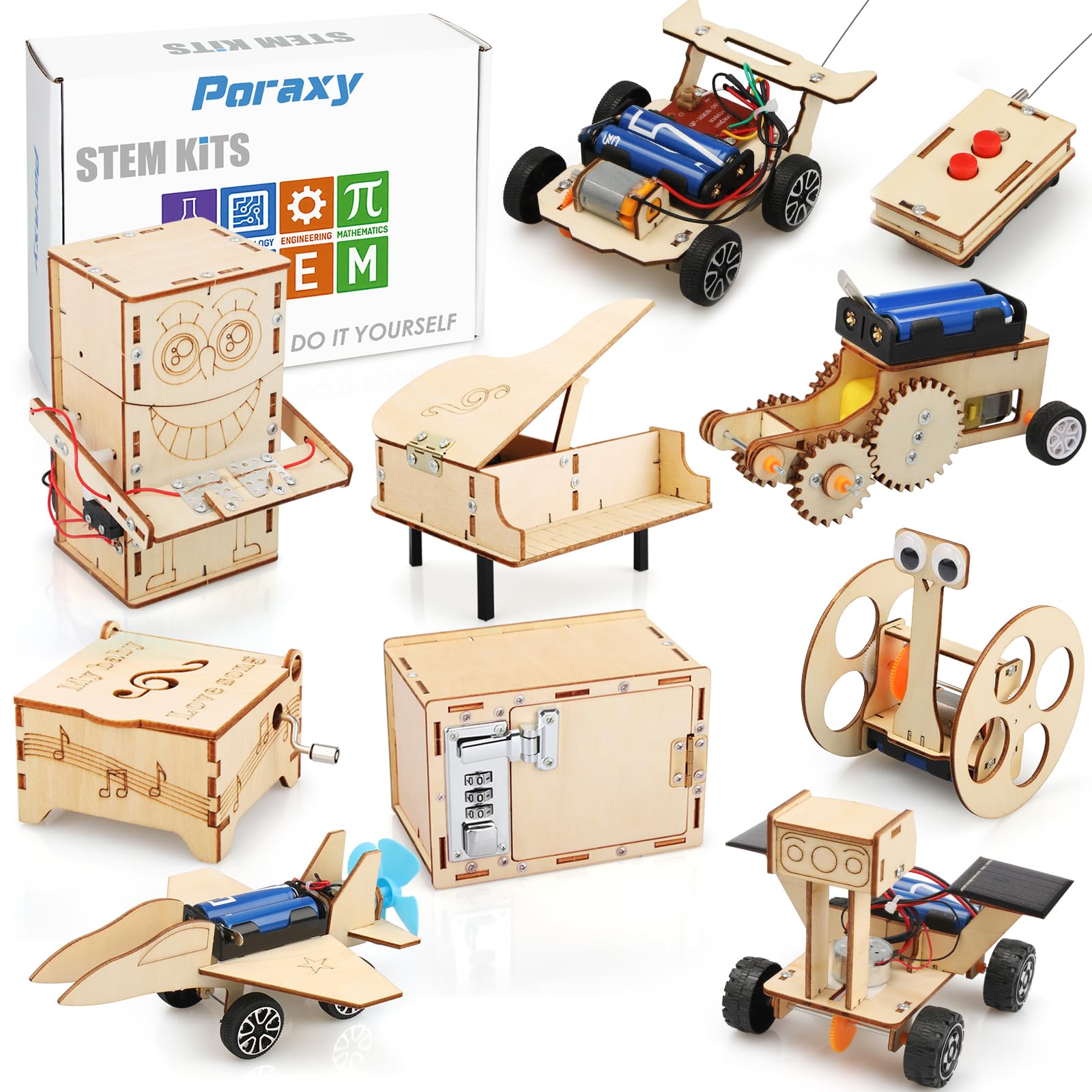 Amazon.com: Poraxy 10 in 1 STEM Kits for Kids Ages 8-12 5-7, STEM ...