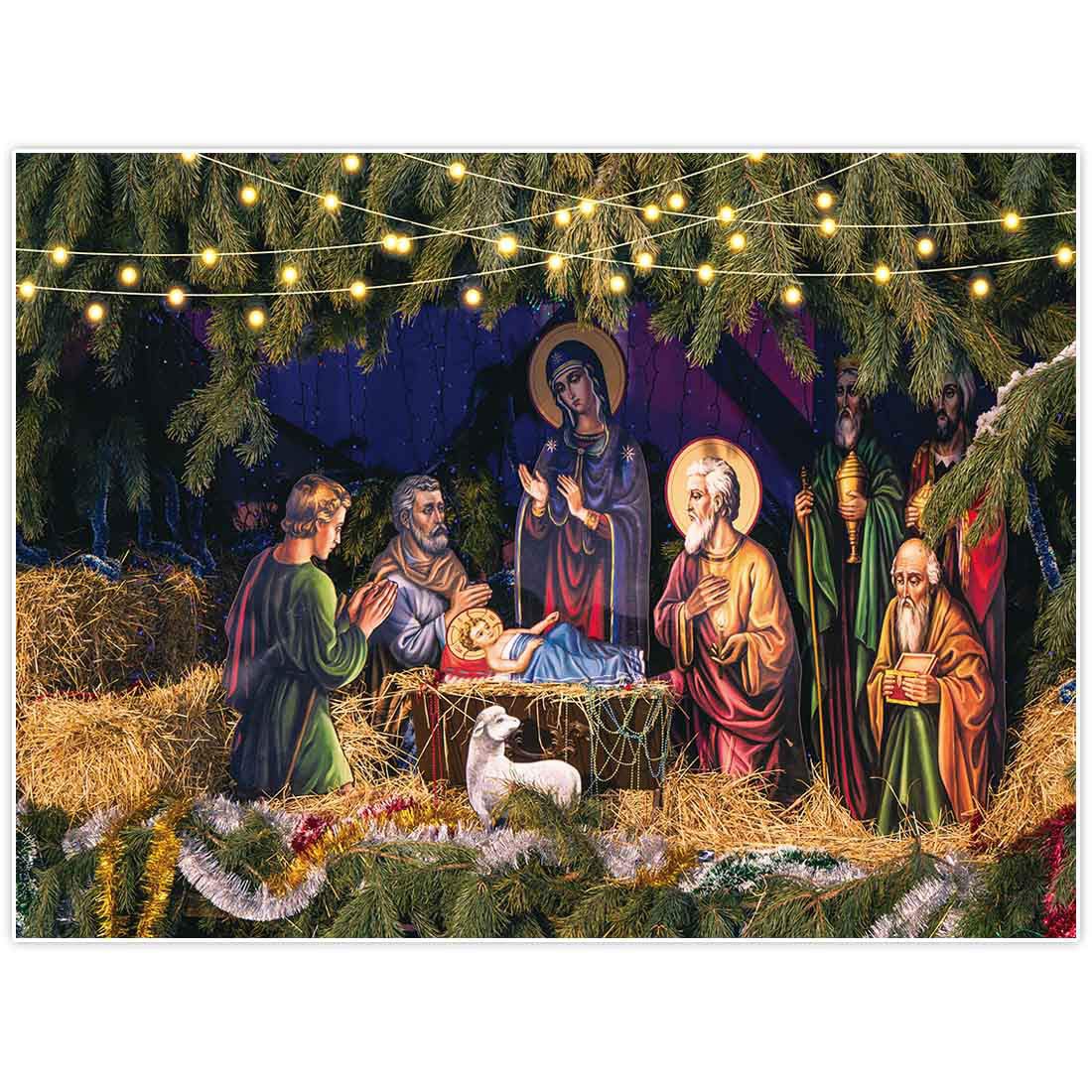 Buy Allenjoy 8x6ft Birth of Jesus Backdrop Nativity Scene Photography ...