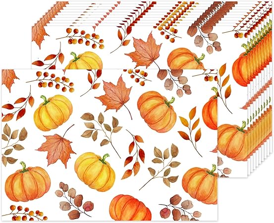 Amazon.com: CHAROUP 50 Pack Disposable Paper Placemats Fall Table Mats ...