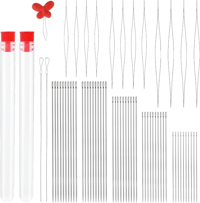 Amazon.com: GarfxG 64 PCS Beading Needles Set Include Big Eye ...