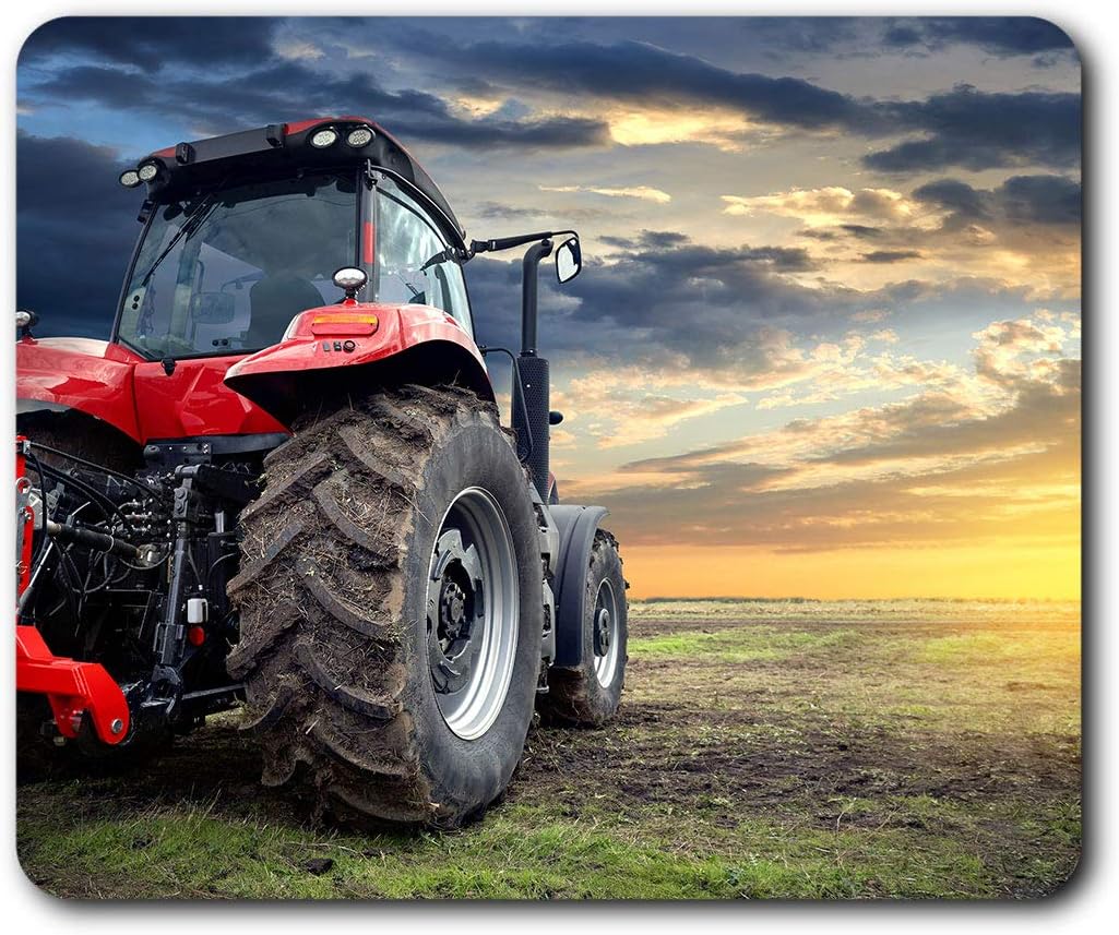Red Tractor Sunrise Farmer Farm Mouse Mat Pad Computer PC Laptop Gaming ...