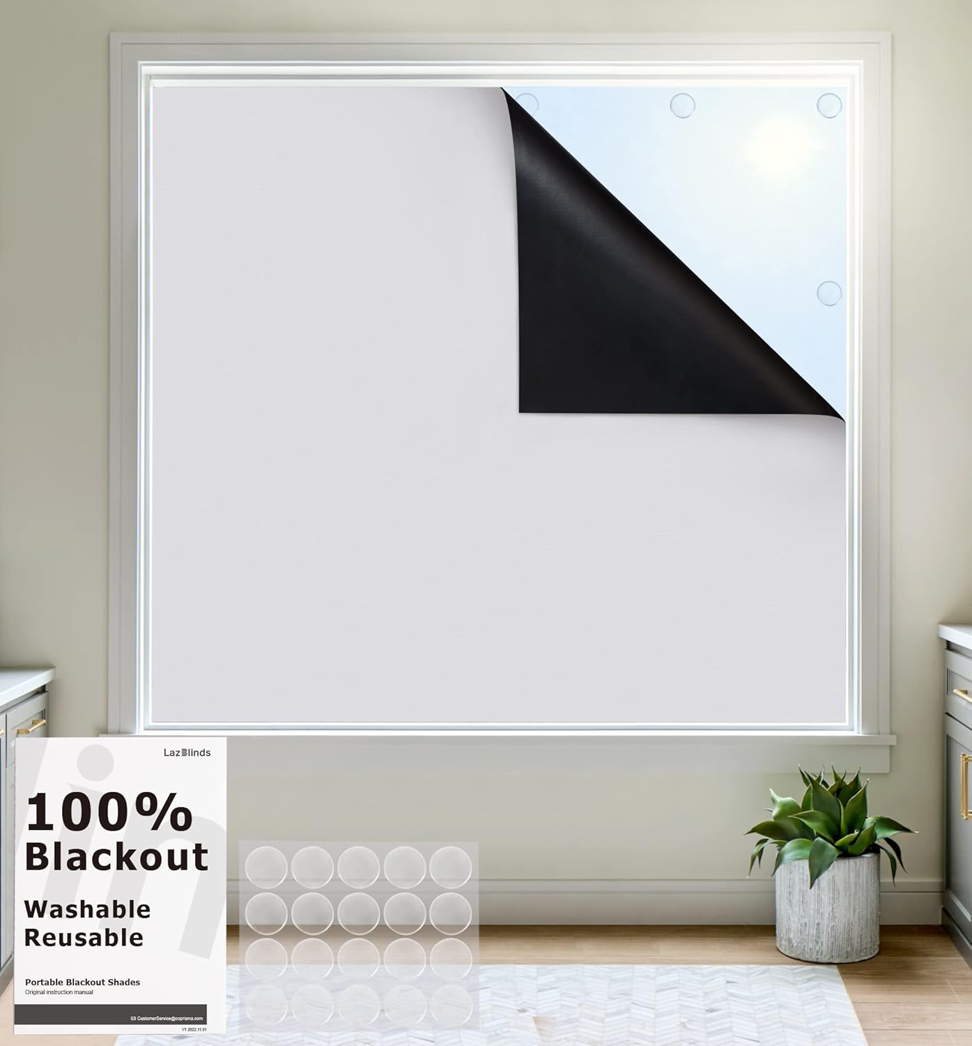 Amazon.com: LazBlinds Portable Blackout Curtain, Travel Blackout ...