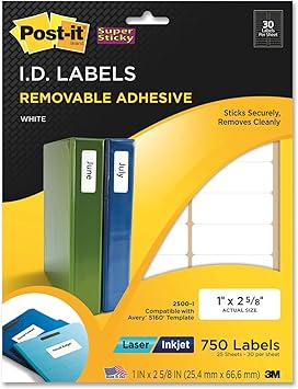 Amazon.com : Post-it Super Sticky Removable Identification Labels, 1 x ...