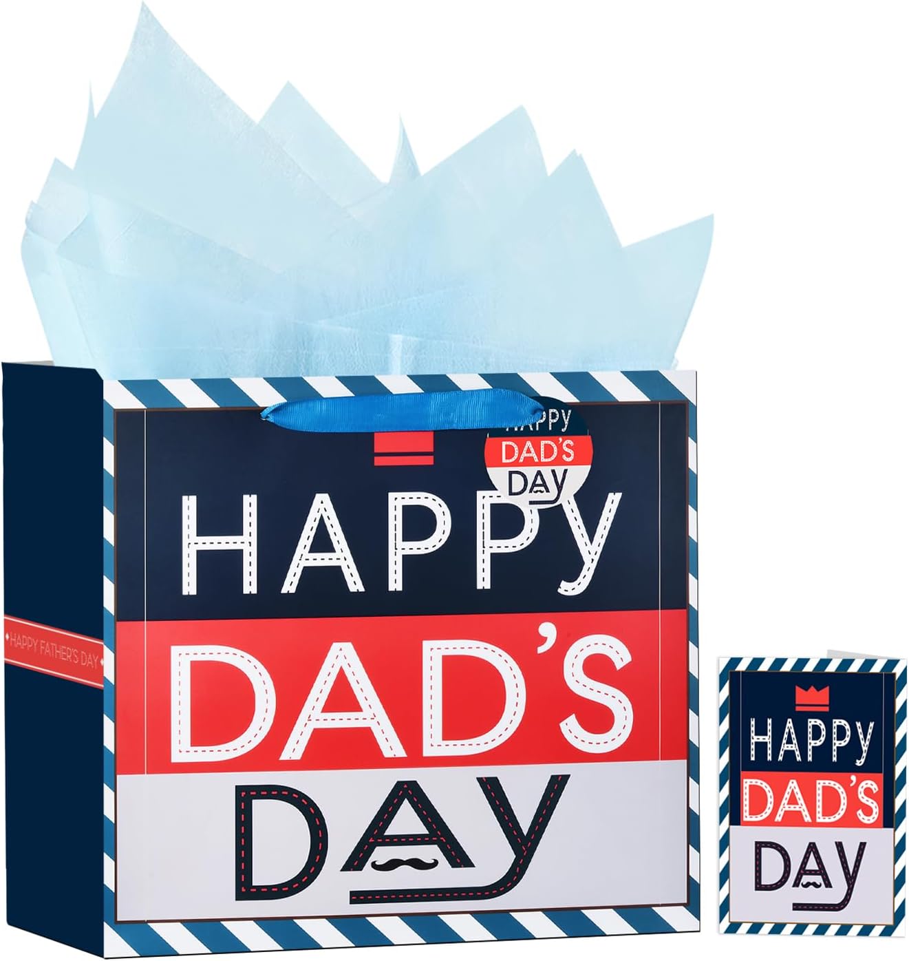 Amazon.com: Usmilegift 13'' Fathers Day Gift Bags with Greeting Card ...