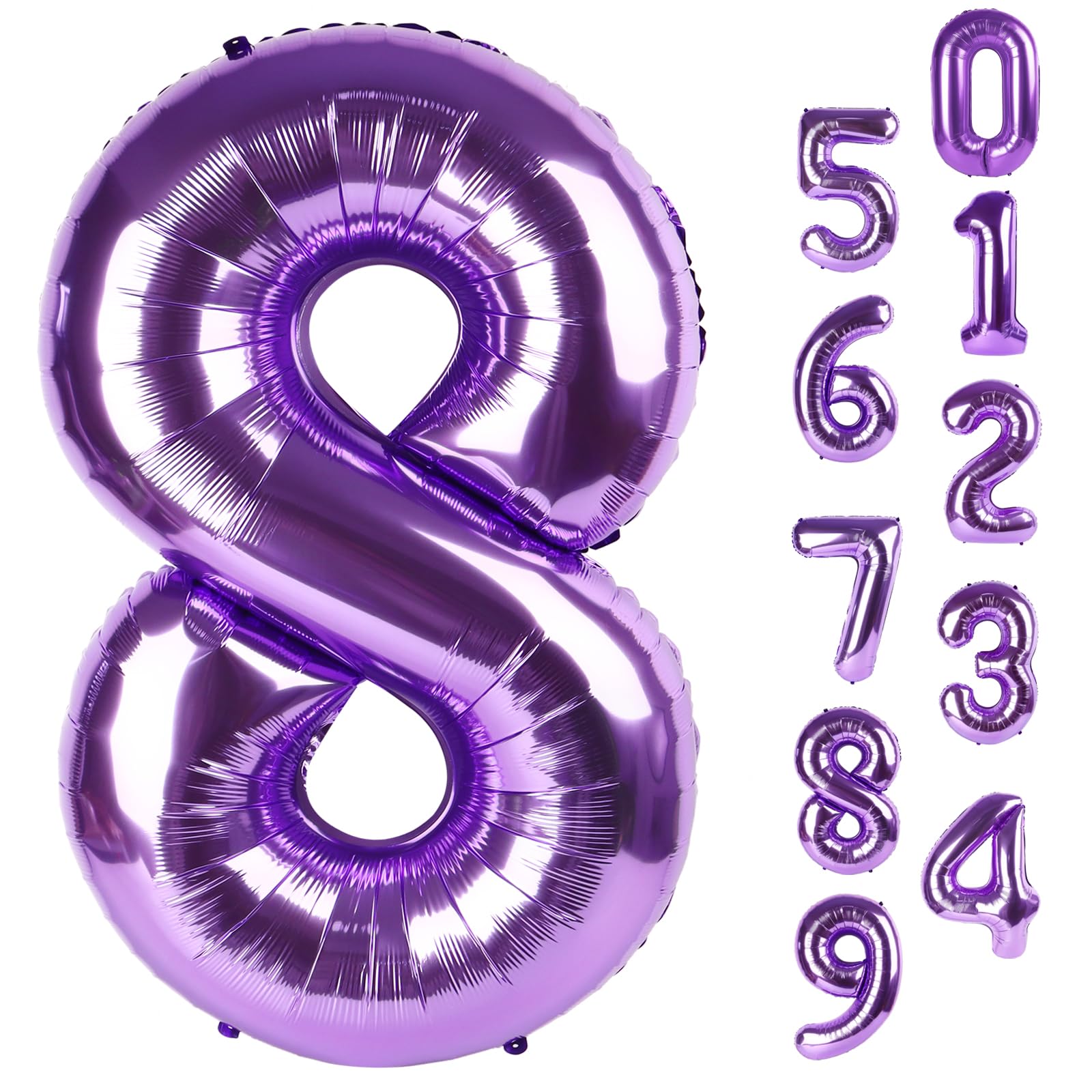 Amazon.com: 40 inch Number 8 Balloon, Giant Purple 8 18 28 80 Birthday ...