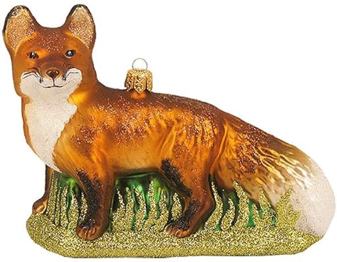 Amazon.com: Standing Fox Polish Glass Christmas Tree Ornament ...