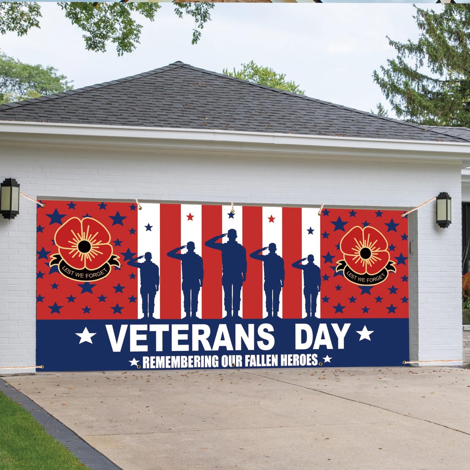 Amazon.com: Thank You Veterans Garage Door Banner Veterans Day Garage ...