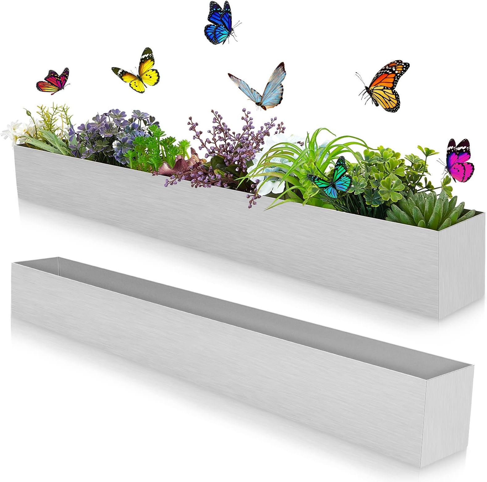 Amazon.com: Modern Rectangle Planter Box - 32" Metal Planter Ideal as a ...