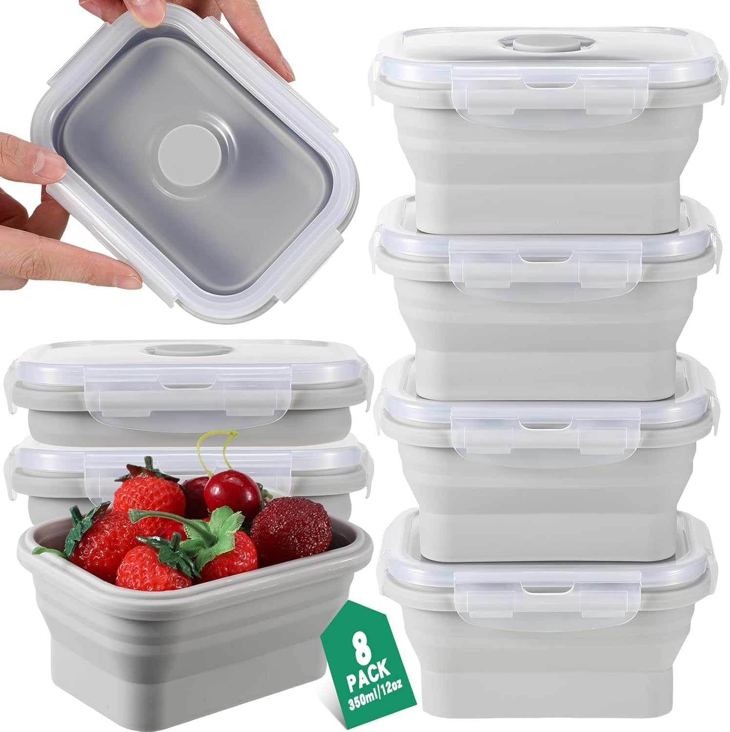 Amazon.com: Mifoci Set of 8 Silicone Collapsible Food Storage ...